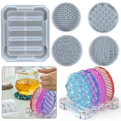 China DIY Crystal Dropper Molds, Multiple Edge Cut Coasters, Storage And Table Decorations, Silicone Molds Wholesale for sale