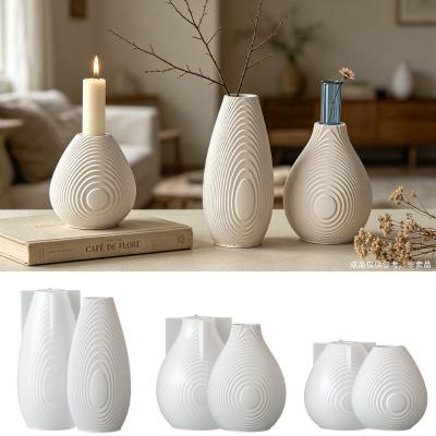 China Nordic-inspired Ins Wind Chime Vase Candle Holder DIY Aromatic Plaster Cement Decor Silicone Mold for sale