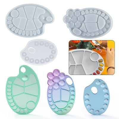 China Crystal Dropper DIY Color Palette Grinding Tool, Hand Held Color Palette, Art Painting Plate, Aromatherapy Gypsum, Silicone Mold for sale