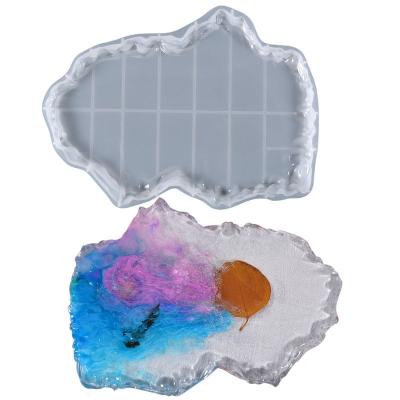 China DIY Crystal Dropping Glue Irregular Tray Mold Irregular Crystal Jewelry Platform Decoration Silicone Mold for sale