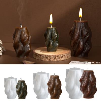 China DIY Geometric Rotating Thread Candle Silicone Mold Irregular Column Aromatherapy Candle Gypsum Mold for sale