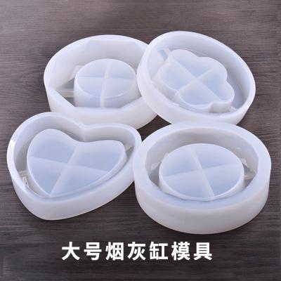 China Large Crystal Resin Mirror Ashtray Silicone Mold Resin Decorative Container Smooth Surface No Polishing Manufacturer Wholesale for sale