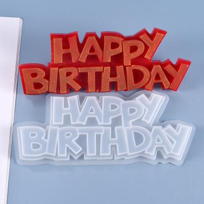 China DIY Crystal Dropping Glue Mold English Letter Happy Birthday Listing Silicone Mold Spot Wholesale for sale