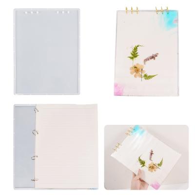 China Crystal Drop Adhesive A4 Notebook Written Mold Horizontal And Vertical A4 Notebook Sub Cover DIY Book Cover Silicone Mold for sale