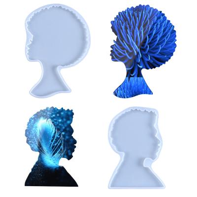 China DIY Crystal Dropper Mold For African Women And Men, Explosive Head, Table, Coaster, Wall Decoration Mold for sale