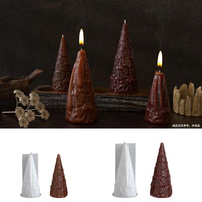 China Cone Butterfly Pattern Drop Glue Mold DIY Aromatherapy Gypsum Ice Cream Tube Candle Ornament Silicone Mold for sale