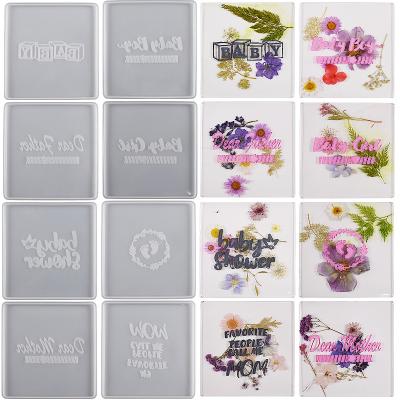 China DIY Dropper Glue Square Parent-child Fetal Hair Hanging, Baby's Feet, Parents' Table, Coaster, Silicone Mold for sale