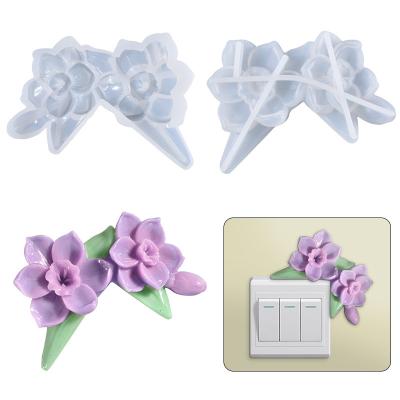 China DIY Crystal Dropping Glue Mold Flower Branch Switch Panel Decorative Jewelry Silicone Mold Manufacturer Wholesale for sale