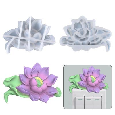China DIY Crystal Dropper Mold Creative Lotus Switch Wall Sticker Decoration Silicone Mold Spot Wholesale for sale