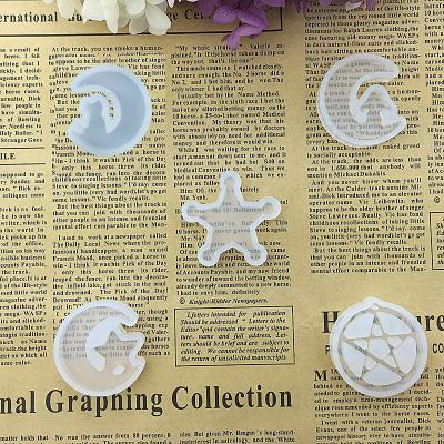 China Crystal Epoxy Pendant Silicone Mold, DIY Handmade Jewelry, Resin Five-pointed Star, Large Round Hanging Decoration, Pendant Model for sale