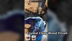 High clarity epoxy resin, clear as crystal, transparent as glass, revealing every inch of wood grain