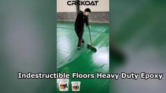 Epoxy floor coating. Heavy objects dragged repeatedly. The floor stays flat and intact.