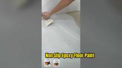 Epoxy colored sand floor paint doesn't slip on rainy days. Stable even when wet.