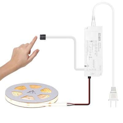 China LETARON COB LED Strip Light 24V LED Tape Light,480 pcs/M LEDs,Super Bright High Lumen 3000K Warm White 3m,Dimmable with 3M Tape,30W UL Power Supply,TOUCH SWITCH for Bedroom,Home,Kitchen DIY for sale