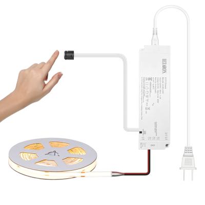 China LETARON COB LED Streifenlicht 24V LED Tape Light, 480 Stück/M LEDs,Superhell High Lumen 3000K Warm Weiß 5m,Dimmbar mit 5M Tape,60W UL Stromversorgung,Touch SWITH für Schlafzimmer, Zuhause,Küche DIY zu verkaufen