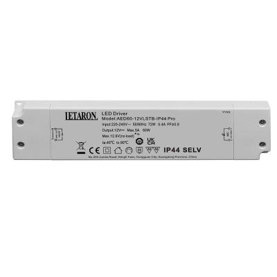 China Class II 60W IP44 Flicker-free Letaron LED Driver for Mirror LED Strip Light for sale