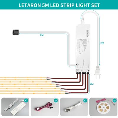 China 5M 24V 480 leds/M 60w Led Cabinet Strip Lights Ul Power Supply With Touch Switch for sale