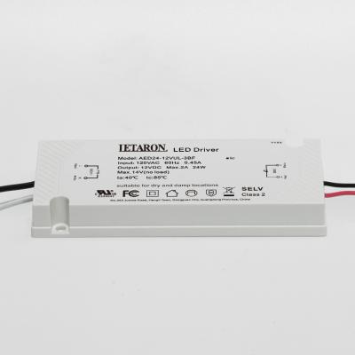 China UL Listed 24W LED Driver for Bathroom Mirror & Under Cabinet Lights, 12V/24V Class II for sale