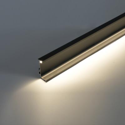 China 12V Matte Black Handleless Base Cabinet LED Light Downward Shine L Shaped Corner Mount for sale