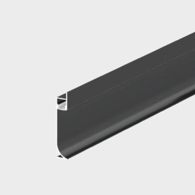 China Matte Black Toe Kick LED Light Slim Curved Profile Under Cabinet Downward Lighting for sale