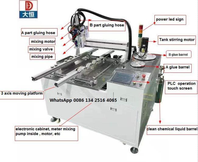 Two Component Automatic Ab Glue Mixing Dispensing Potting Robot Machine