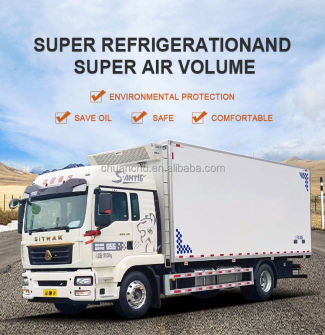 Exterior view of refrigerated truck