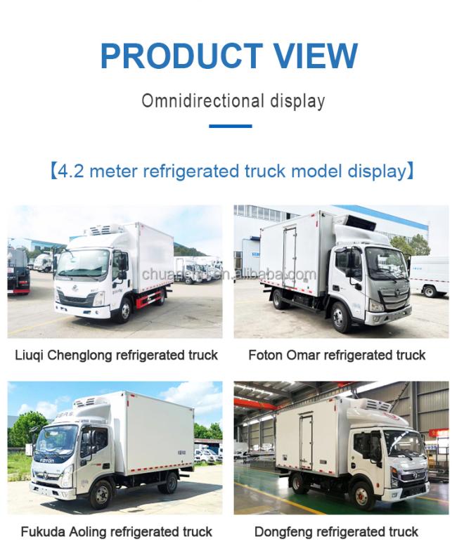 Side view of refrigerated truck