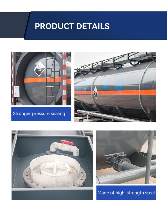 Industrial tank container for acid storage