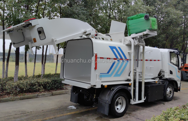 High Capacity Pure Electric Garbage Truck operational view