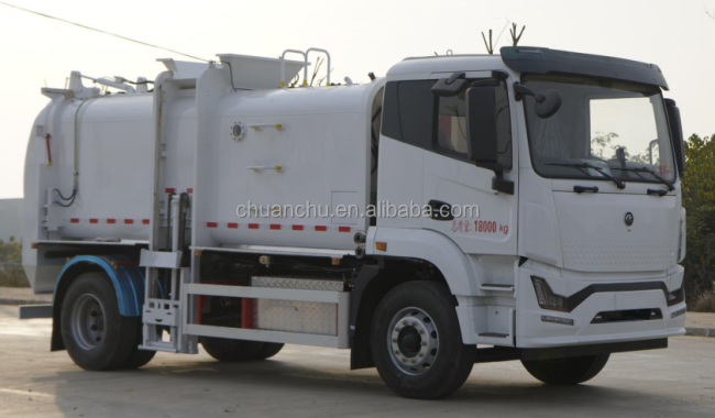 Pure electric self-unloading truck side view