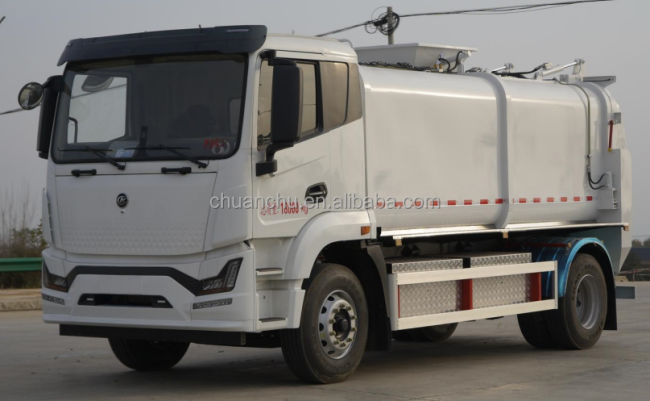 Pure electric self-unloading truck rear view