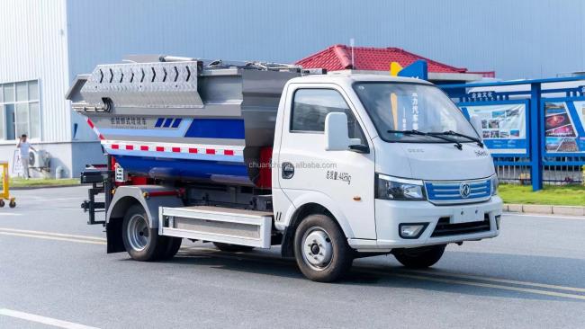 Side view of electric garbage truck