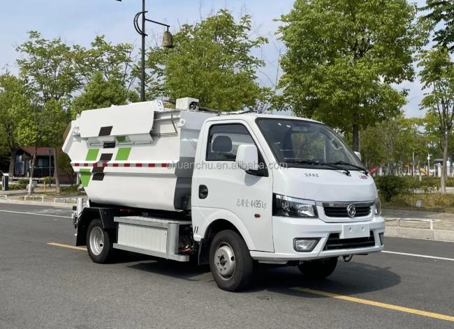 Dongfeng 4.5 ton self-handling garbage truck side view