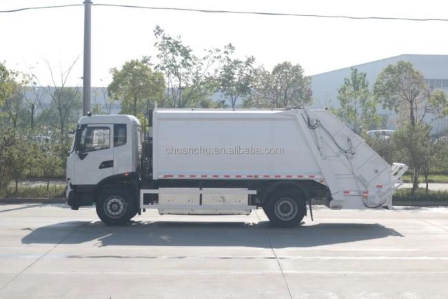Pure electric garbage truck rear view