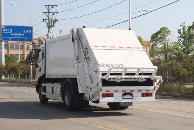 Pure electric garbage truck operational view