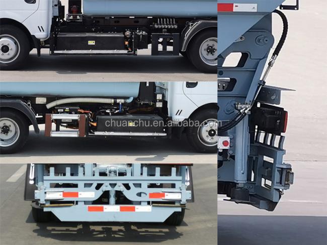 Pure electric garbage truck in operation