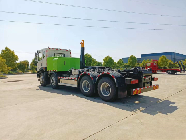 Pure electric hook arm garbage truck charging