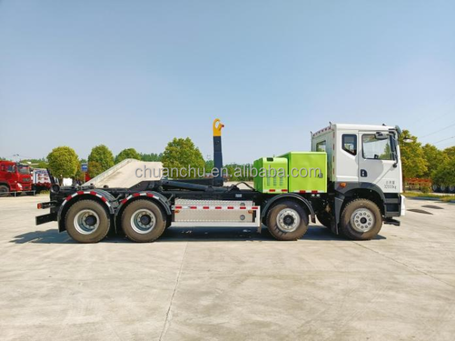 Pure electric garbage truck operational view