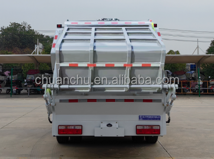 Pure electric waste compressor truck interior view