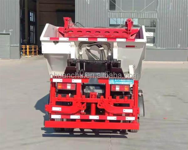 Pure electric self-loading garbage truck side view