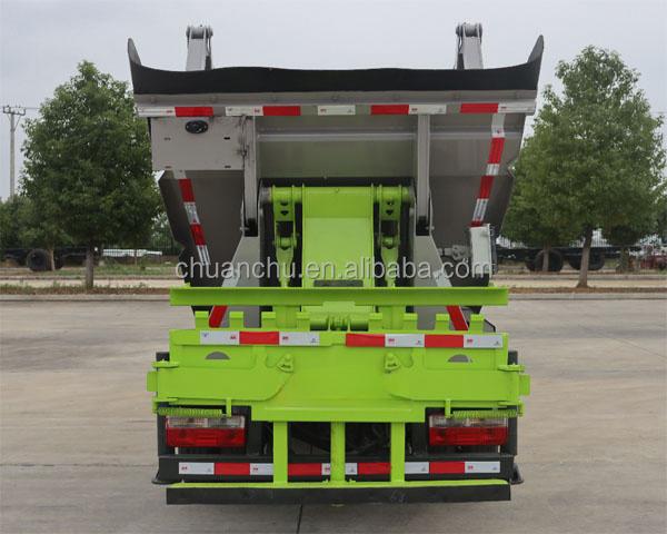 Pure electric self-loading garbage truck side view