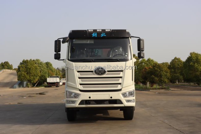 Pure electric compressed garbage truck front view