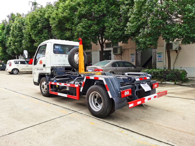 Hook Arm Lifting Garbage Truck detailed view