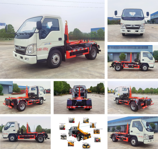 Hook Arm Roll Off Garbage Truck technical diagram