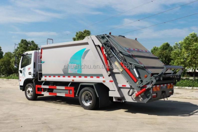 Compressed garbage truck cabin interior