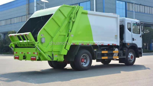 Waste collection garbage compactor truck interior