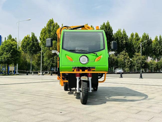 Electric garbage truck front view