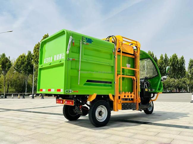 Electric garbage truck operational view