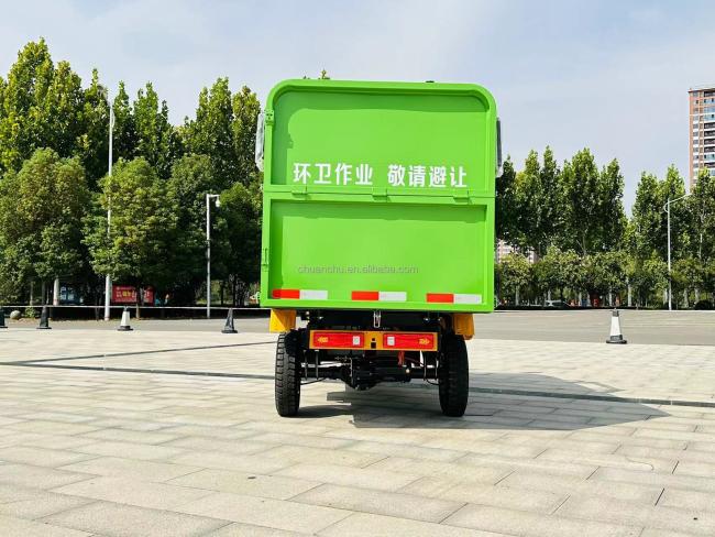 Electric garbage truck in operation