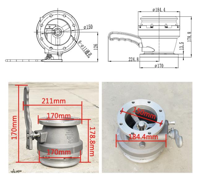Valve internal components detail